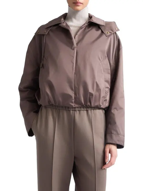 Moncler Chevreuil Duchesse Down Jacket With Removable Hood - Brown