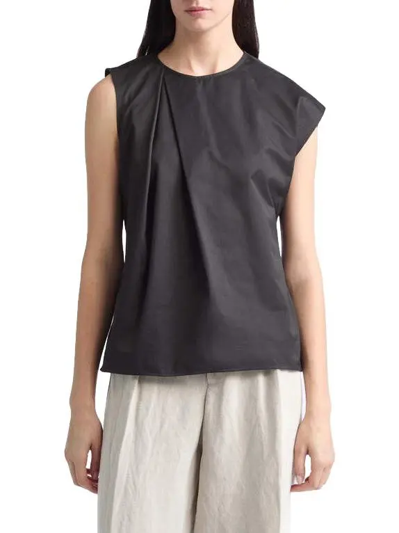 JW Anderson Sculptural Asymmetric Cotton Sateen Top - Black
