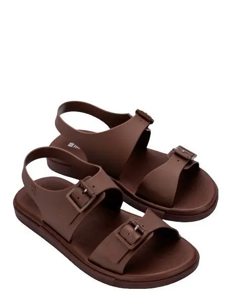 Melissa Slingback Sandals With Adjustable Buckle Straps - Brown