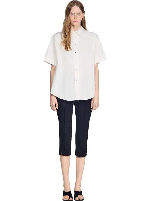 Sandro Pleated Back Shirt - Ecru