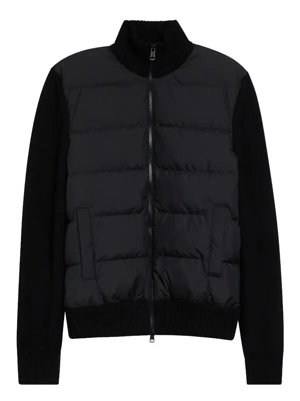Moncler Wool Puffer Cardigan - Black