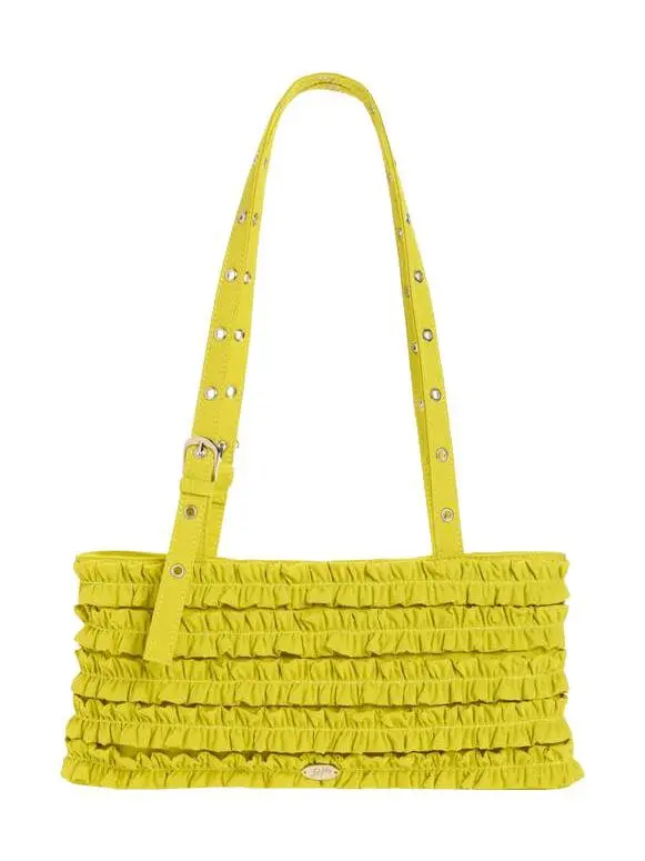 DAMSON MADDER Sophia Ruffle Shoulder Bag - Chartreuse