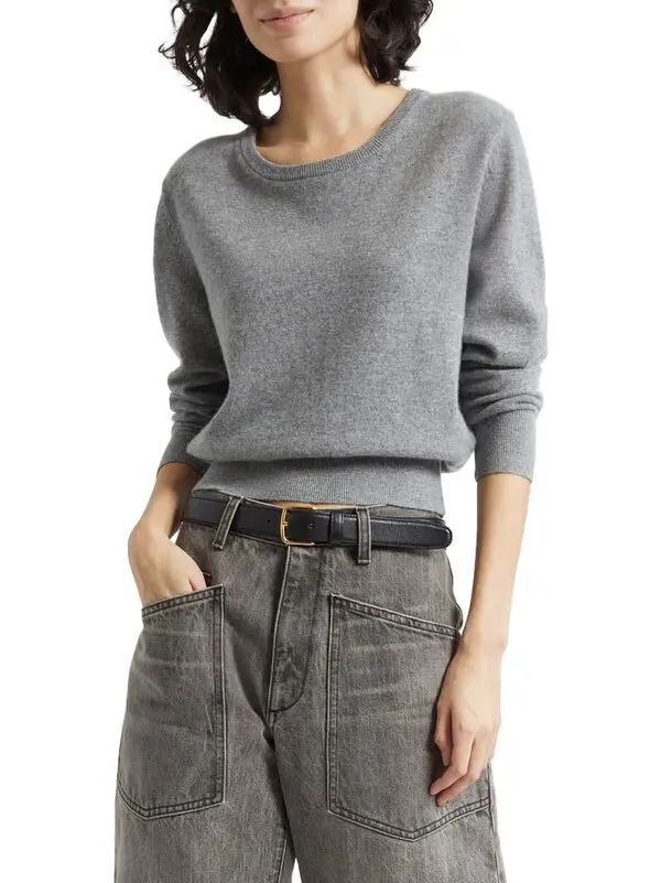 NILI LOTAN Tamra Cashmere Sweater - Pebble Grey Heather