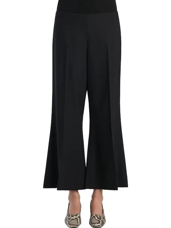 Khaite Walter Virgin Wool Kick Flare Crop Pants - Black