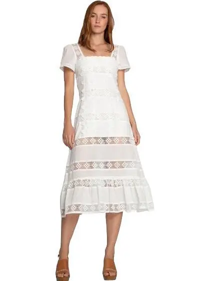 BELLE & BLOOM The Wild Rose Hour Lace Maxi Dress - White