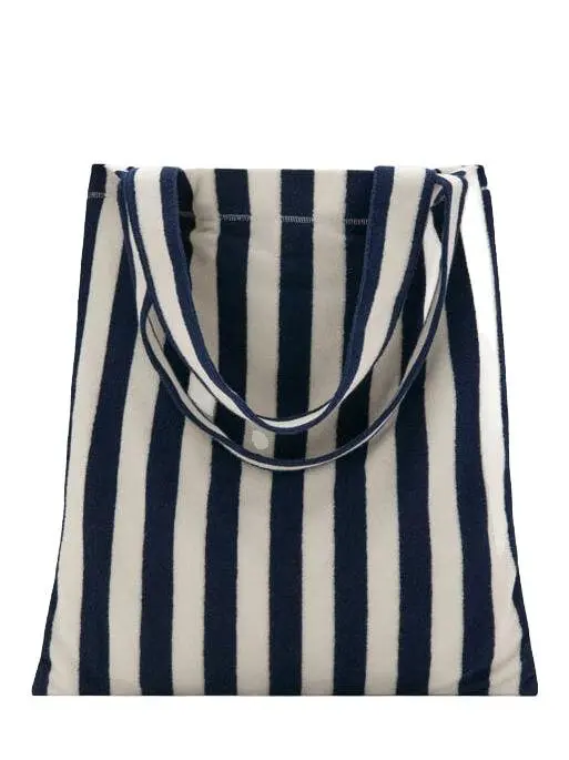 Mango Striped Cotton Terry Tote Bag - Blue