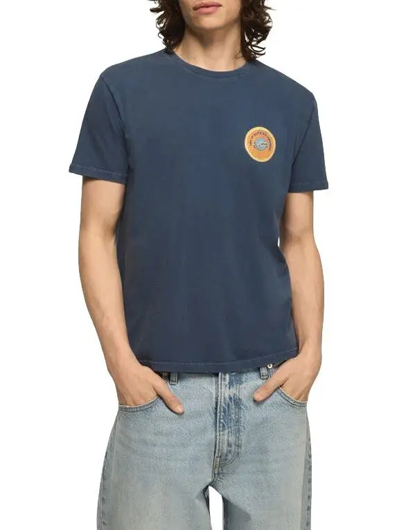 Lucky Brand Blue Moon Orange Cotton Graphic T-shirt - Dark Denim