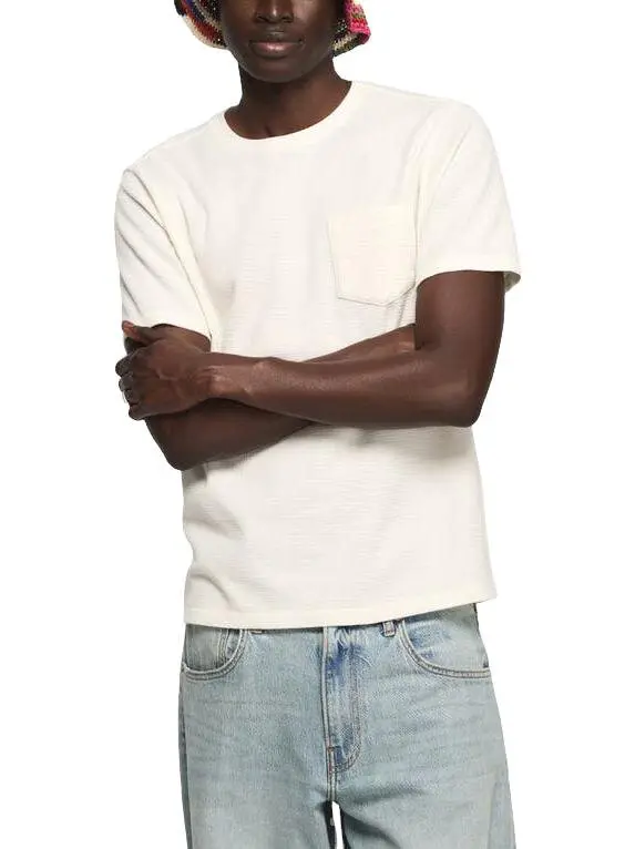 Lucky Brand Textured Pocket T-shirt - Vaporous Gray