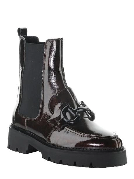 BOS. & CO. Bruma Bootie With Patent Finish - Dark Brown