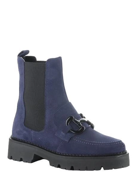 BOS. & CO. Bruma Bootie With Patent Finish - Ocean/black