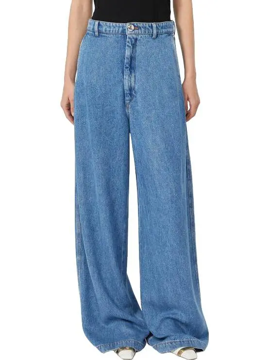 Sportmax Wide Leg Lyocell Denim Jeans - Midnight Blue