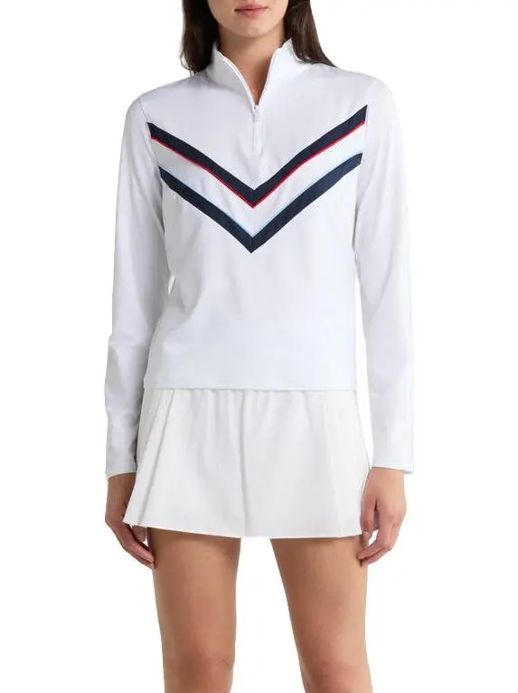 G/fore Chevron Long Sleeve Performance Polo - Snow
