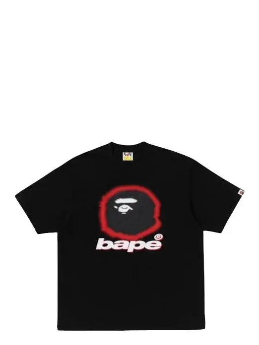 A BATHING APE Spray Ape Head Relaxed Tee Shirt - Black
