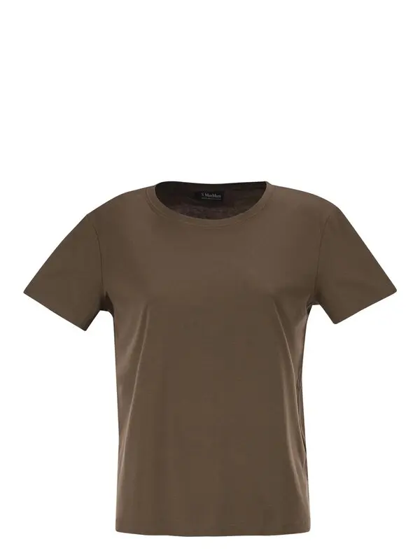 Max Mara Cotton And Modal Jersey T-shirt - Brown