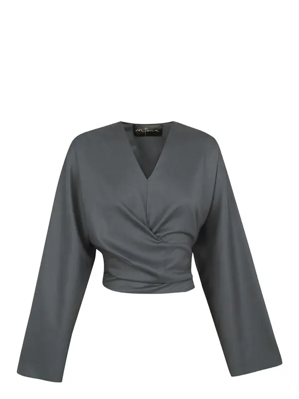 CORTANA Wool Top - Navy
