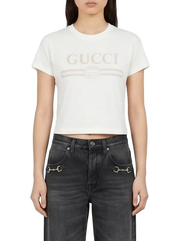 Gucci Cotton T-shirt With Graphic Logo - White