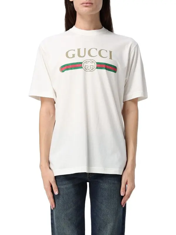 Gucci Cotton T-shirt With Graphic Logo - White