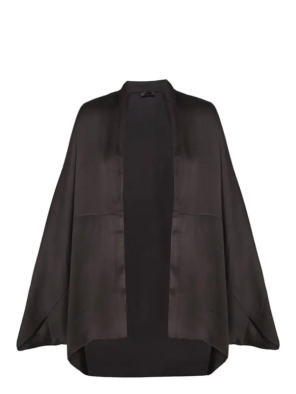 CORTANA Opalo Satin Kimono Jacket - Brown