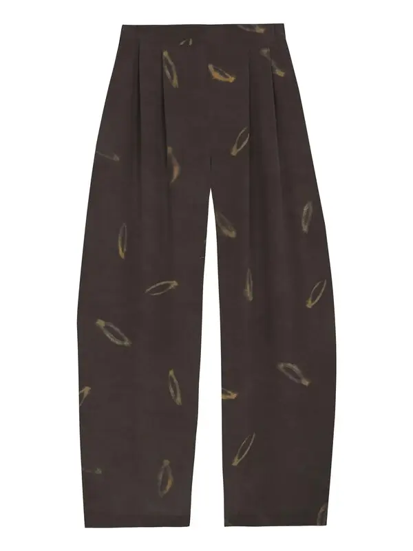 CORTANA Thea Silk Straight Leg Printed Trousers - Print