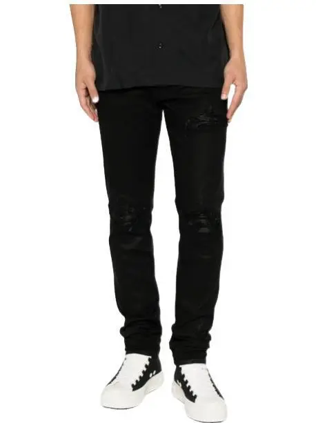 Amiri Distressed-effect Coated Jeans - Black