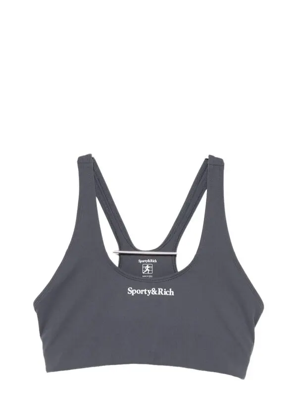SPORTY  RICH Sporty & Rich Cropped Sports Tank Top - Gray