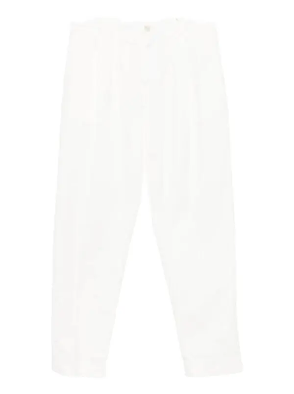 Canali Button-detail Casual Trousers - White
