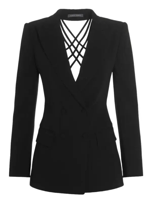 Alberta Ferretti Double-breasted Blazer With Strappy Back Detail - Black
