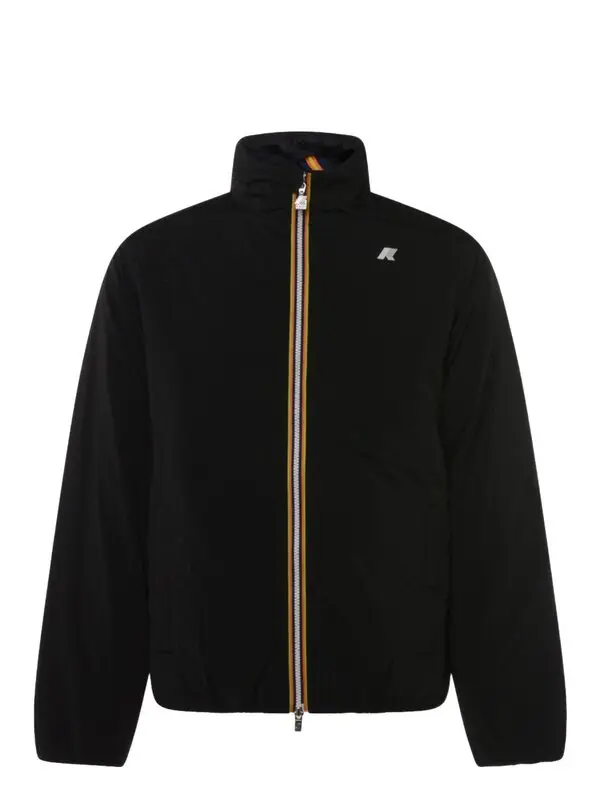K-WAY Zip-up Padded Jacket With High Collar - Black