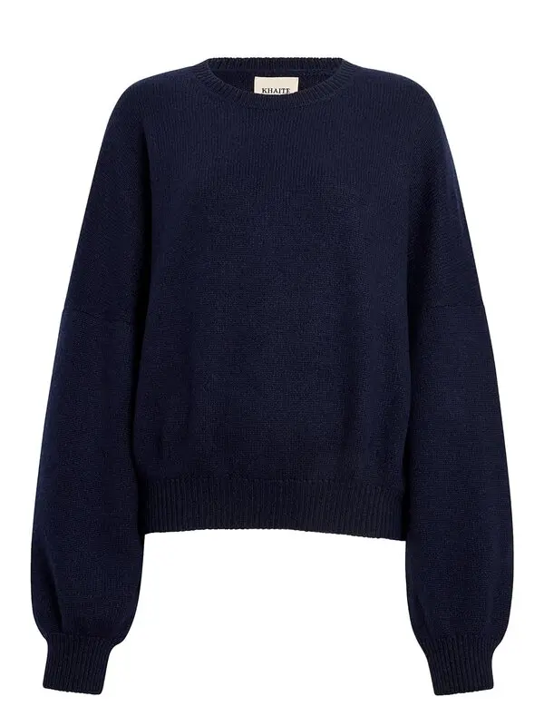 Khaite Crewneck Drop Shoulder Jumper - Midnight