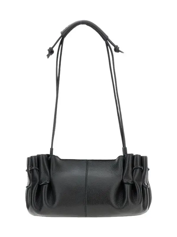 Hereu Pleated Shoulder Bag - Black