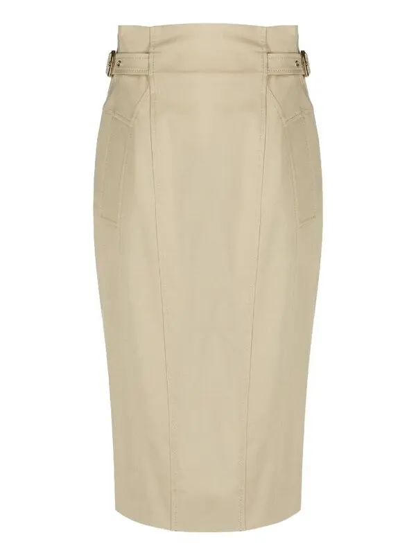 Alberta Ferretti Buckled Strap Pencil Skirt - Nude