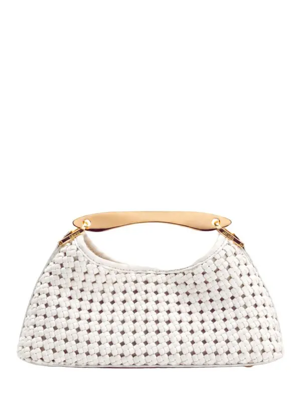 ELLEME Mini Boomerang Woven Leather Bag - White