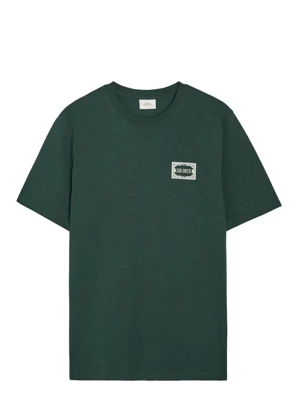 LES DEUX Italian Logo-print Cotton T-shirt - Green