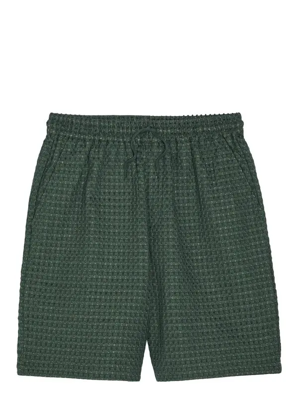 LES DEUX Checked Seersucker Shorts - Green
