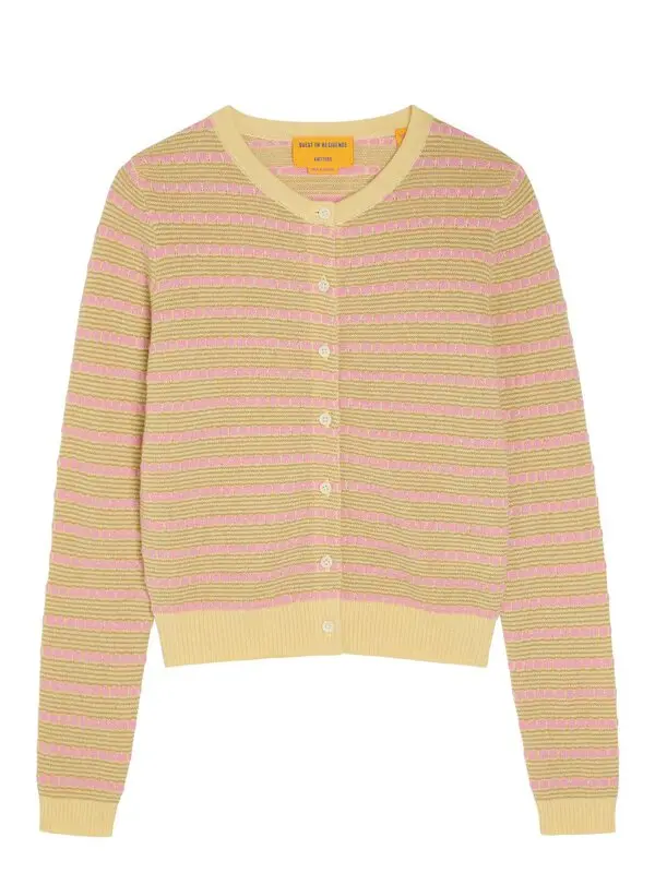 Guest In Residence Pebble Jane Striped Cashmere Cardigan - Yellow