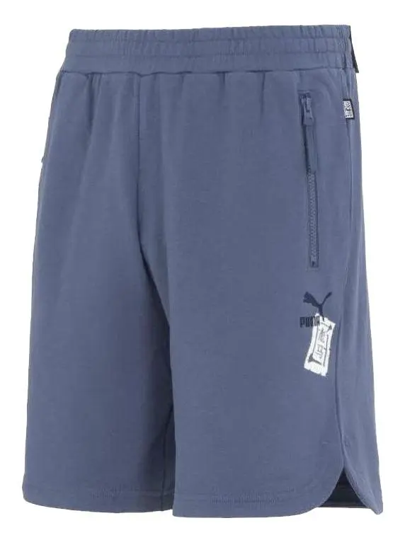 PUMA Logo Casual Shorts - Blue