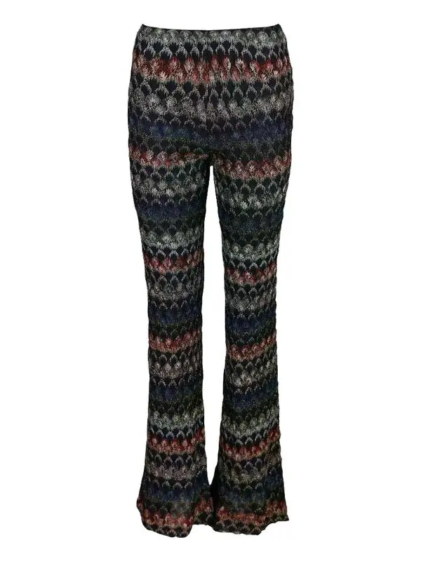 Missoni Geometric Pattern Knit Flared Trousers - Blue
