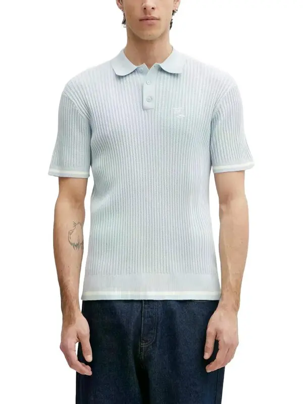 Filling Pieces Ribbed-knit Polo Shirt - Blue