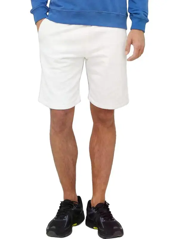 Guess Logo Patch Track Shorts - White