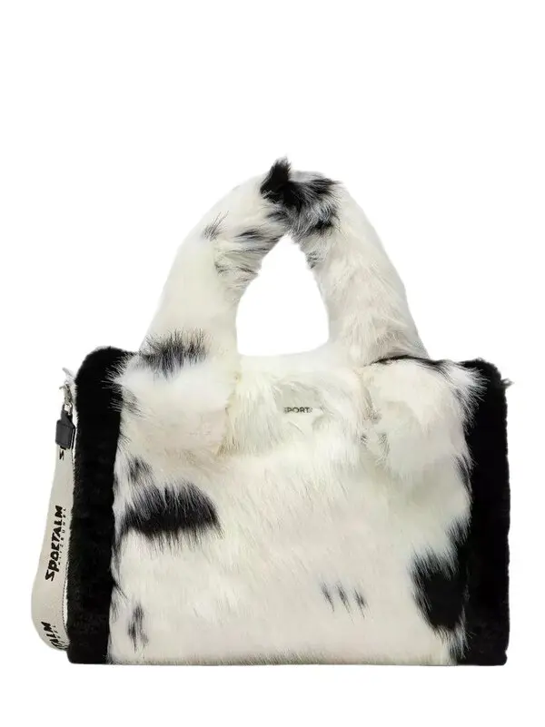 SPORTALM Faux-fur Cow-print Tote Bag - White