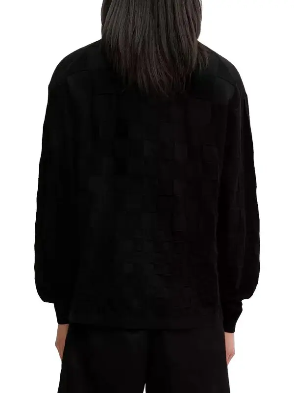 Filling Pieces Rugby Check-pattern Logo-embroidered Sweatshirt - Black
