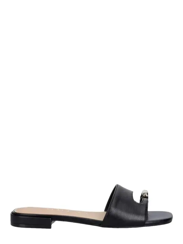 Guess Tablita Logo-plaque Sandals - Black