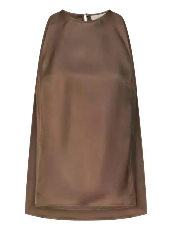 Loulou De Saison Halterneck Silk Twill Top - Brown