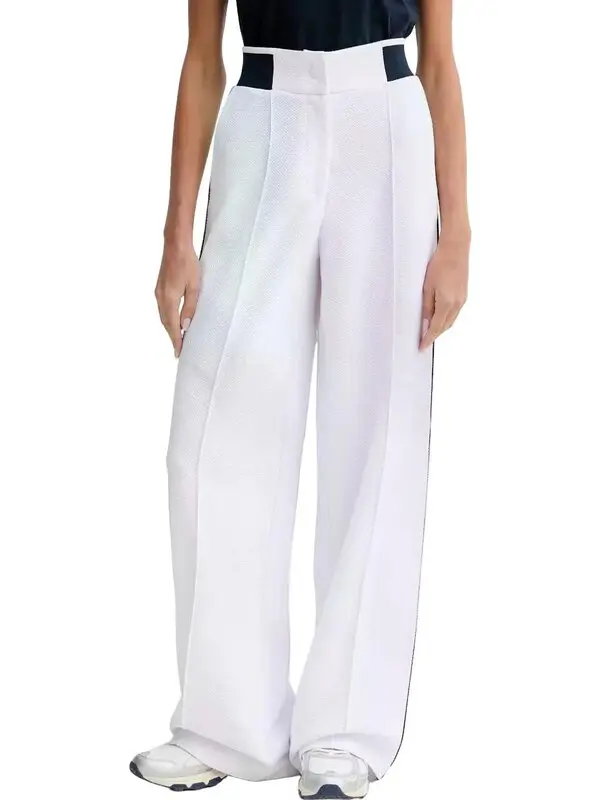 Guess Wide-leg Track Pants With Side Stripe Detail - White
