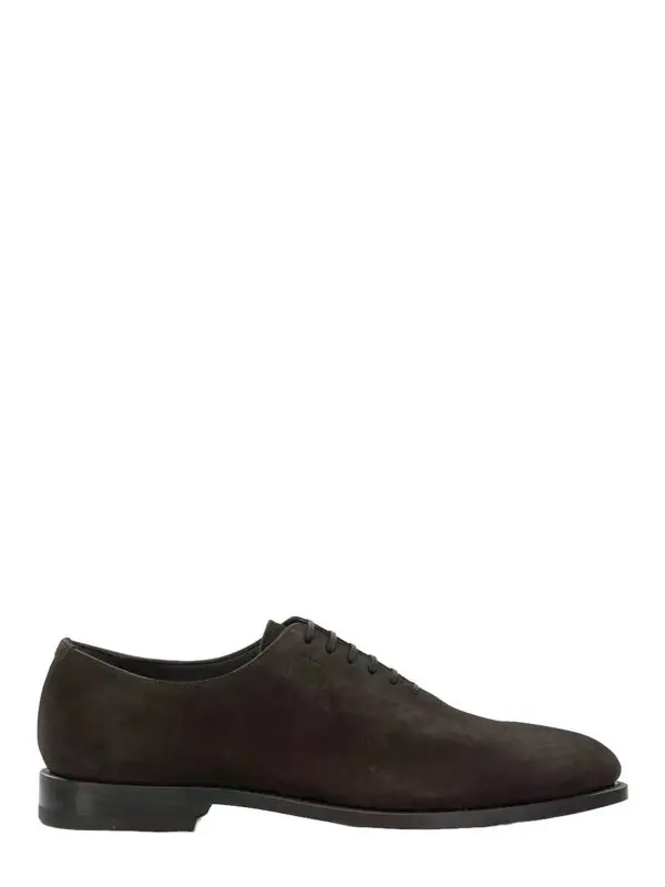 FERRAGAMO Suede Almond-toe Lace-up Shoes - Brown