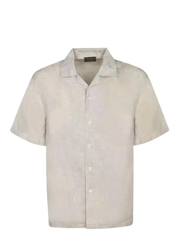 DELL'OGLIO Short-sleeve Bowling Shirt - Neutrals
