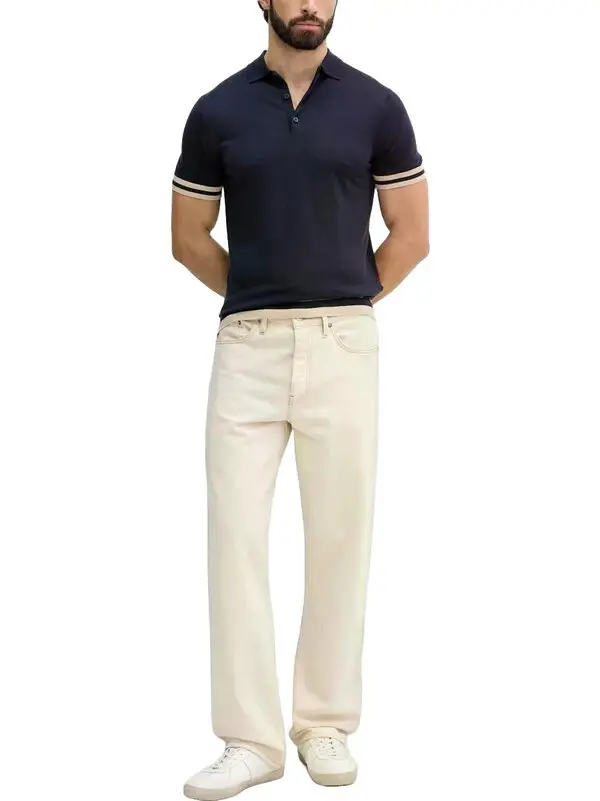 Guess Striped-trim Short-sleeve Polo Shirt - Blue