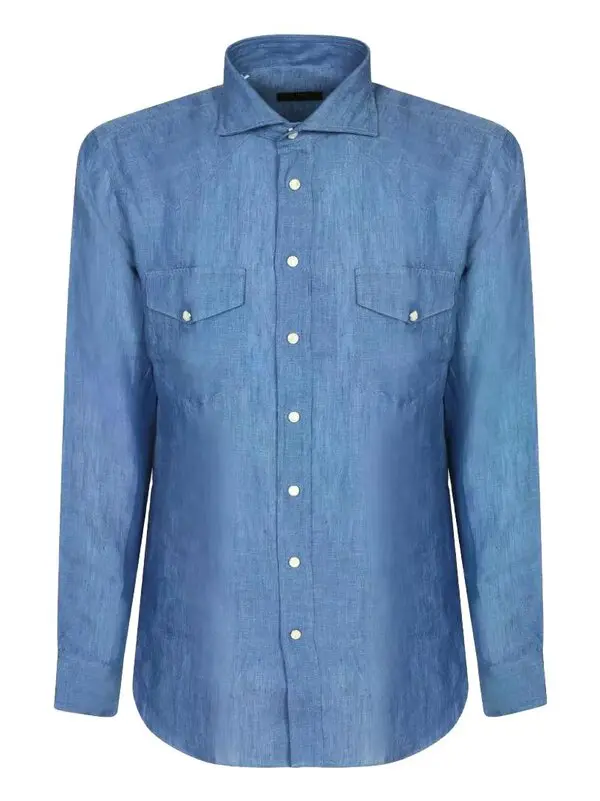 DELL'OGLIO Western-style Button-down Shirt - Blue