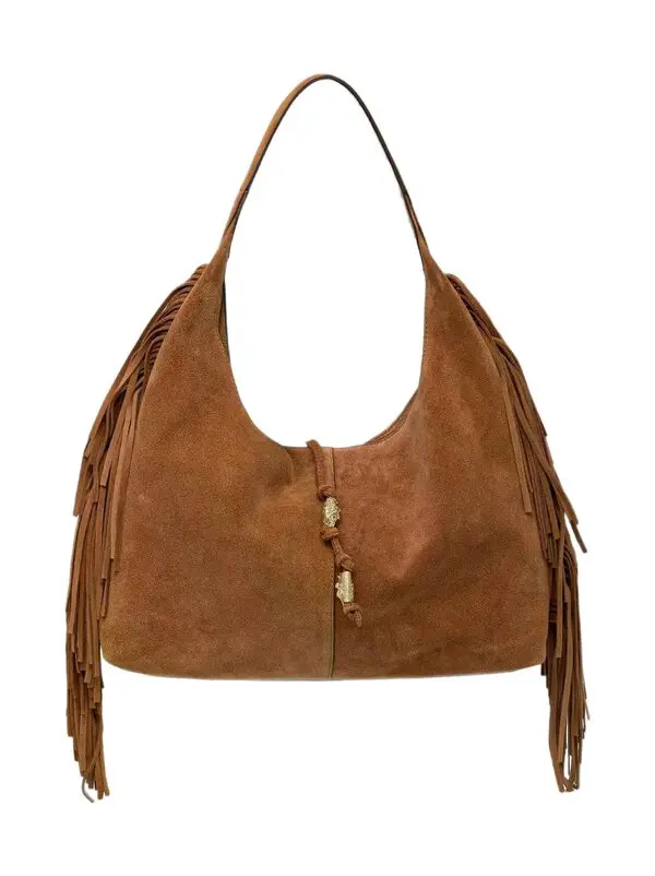 PEDRO DEL HIERRO Fringe Detail Suede Tote Bag - Brown