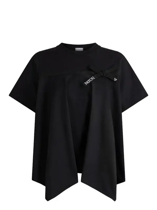 PATOU Draped Bow Detail T-shirt - Black